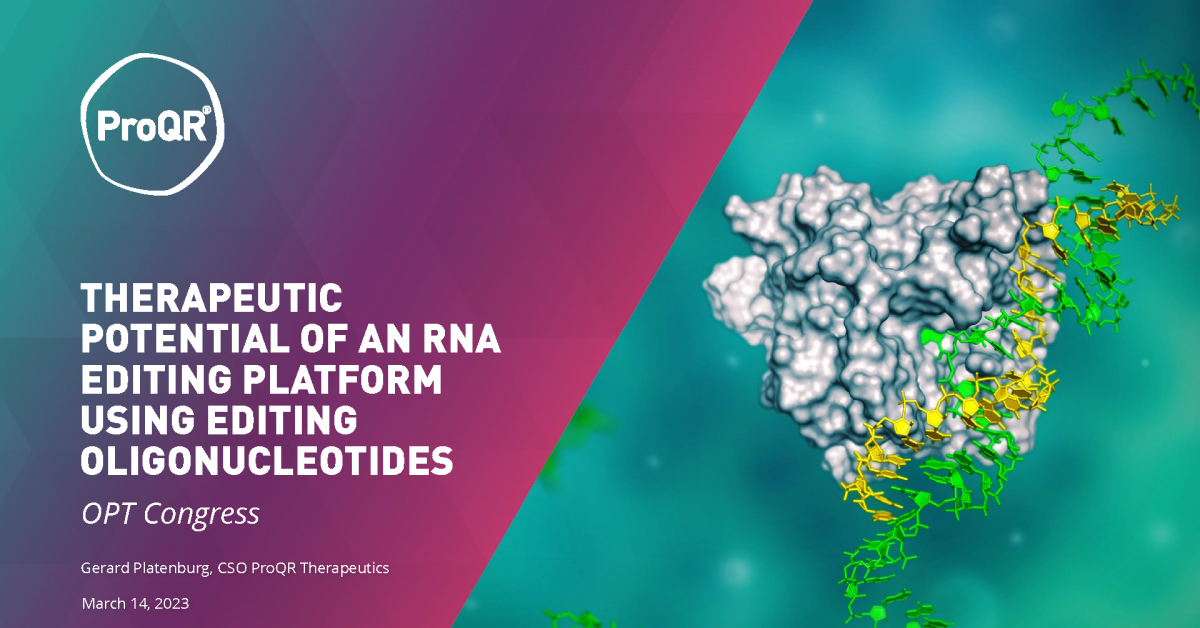 Therapeutic potential of an RNA editing platform using Editing Oligonucleotides (EONs) | ProQR ...